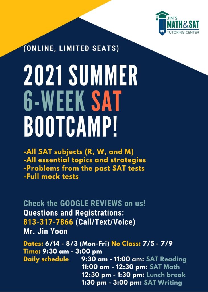 SAT Bootcamp Programs – JIN’S MATH & SAT TUTORING CENTER