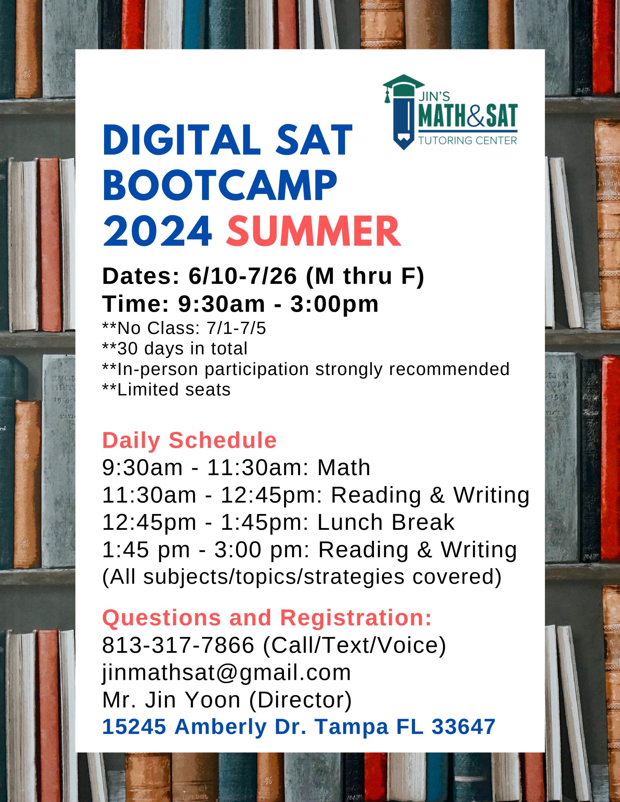 SAT Bootcamp Programs – JIN’S MATH & SAT TUTORING CENTER