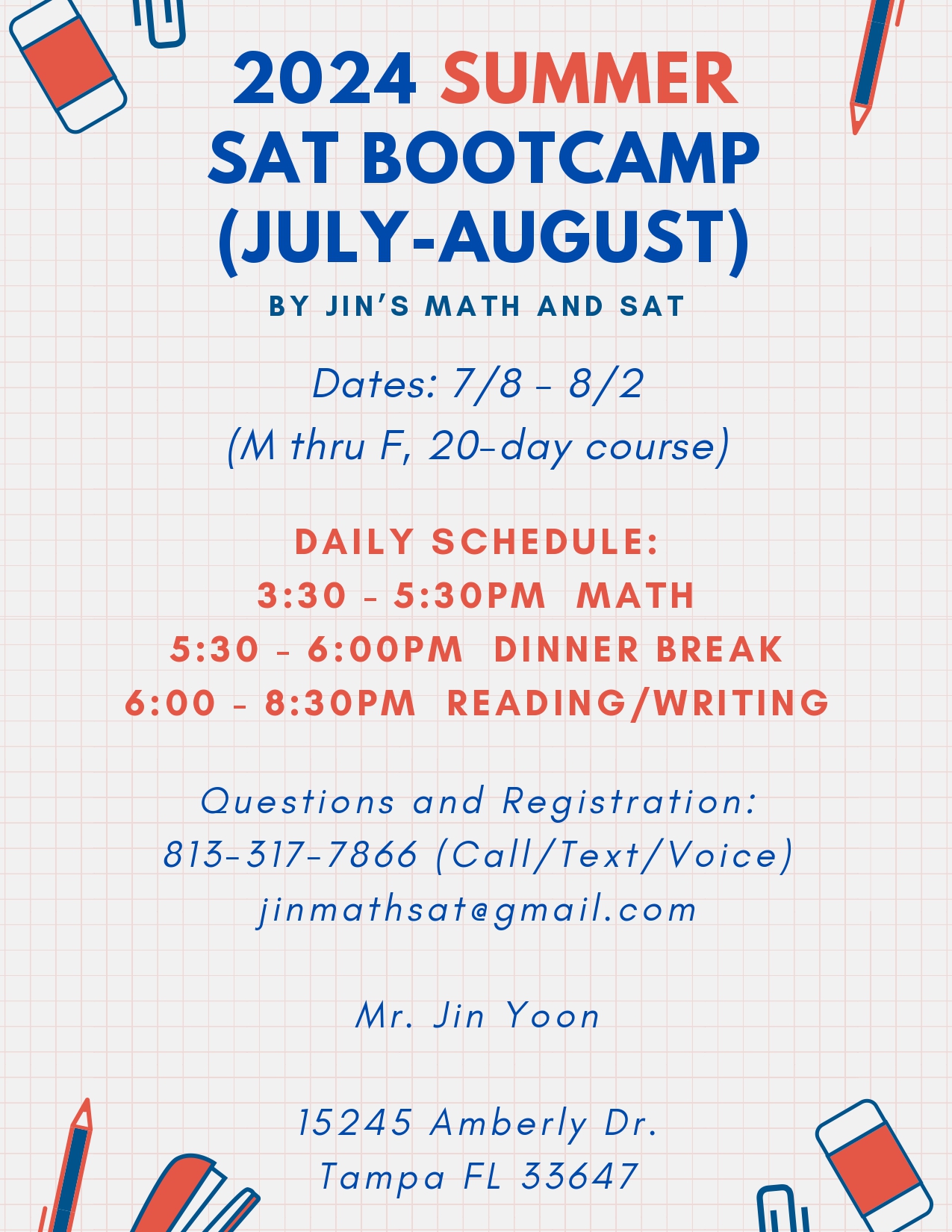 SAT Bootcamp Programs – JIN’S MATH & SAT TUTORING CENTER