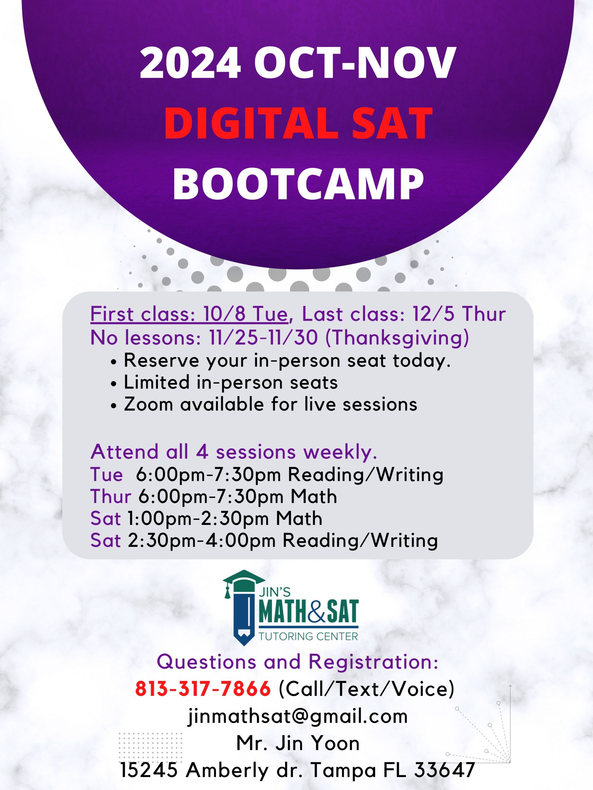 SAT Bootcamp Programs – JIN’S MATH & SAT TUTORING CENTER